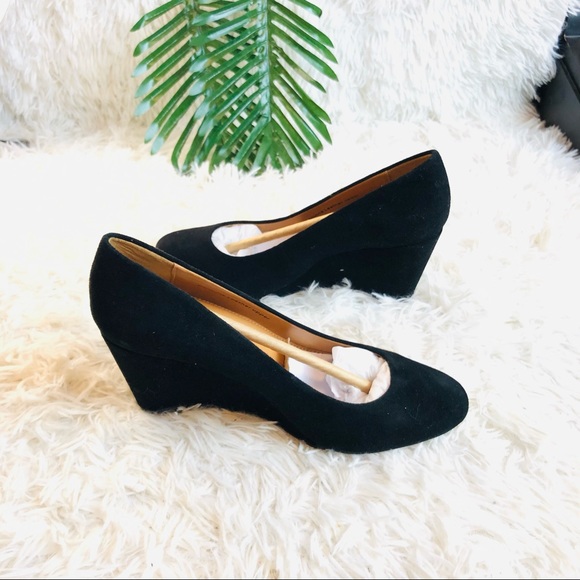 J. Crew | Shoes | J Crew Black Heels Wedges Block Shoes | Poshmark